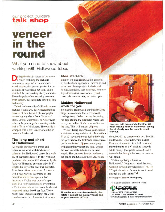 Wood Veneer Tubes | Lenderink Technologies