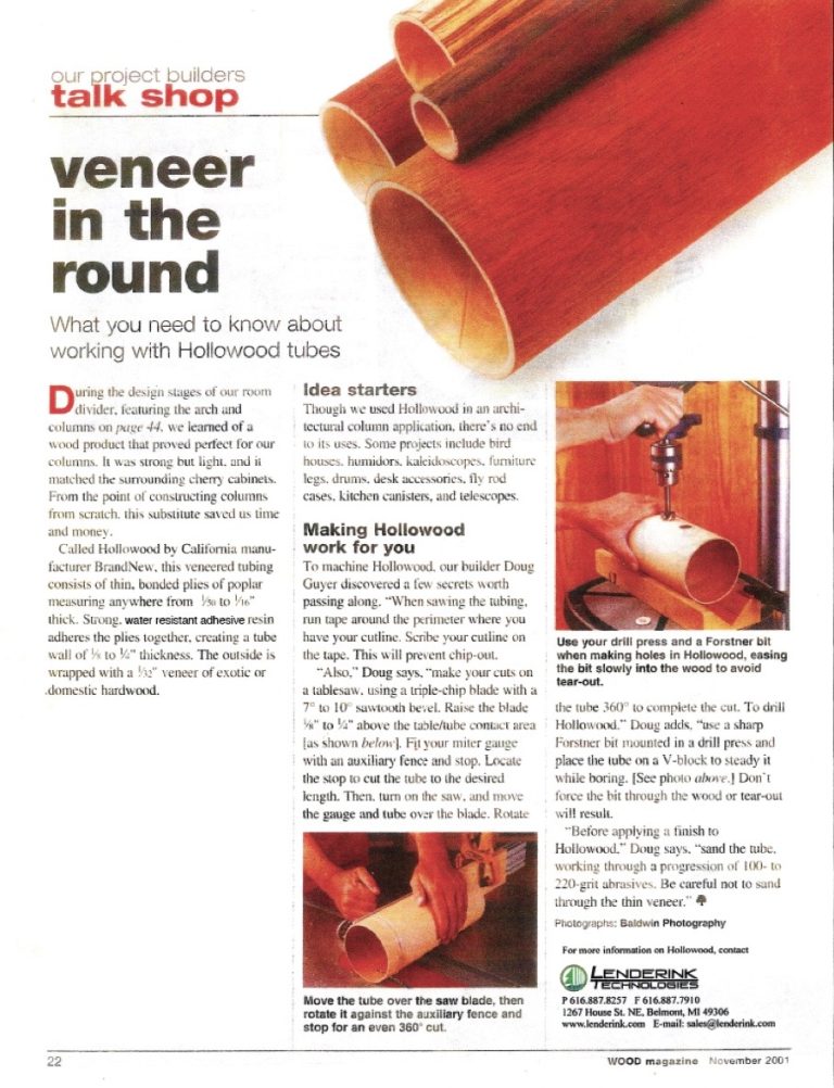 Hollow Wood Veneer Tubes | Micro-Wood | Lenderink